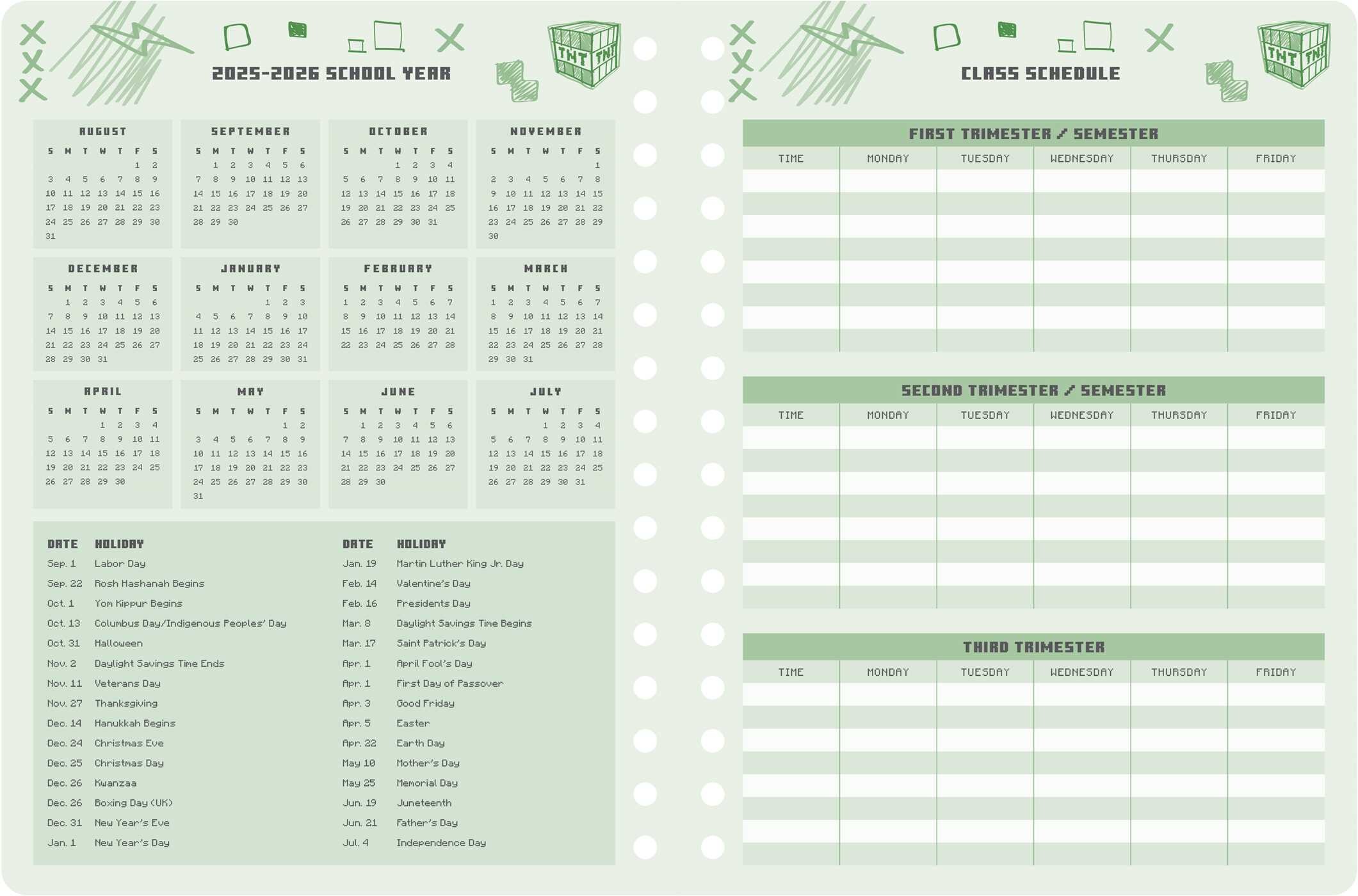 2025-2026 Minecraft Mobs Student Planner | Book by Insight Editions ...