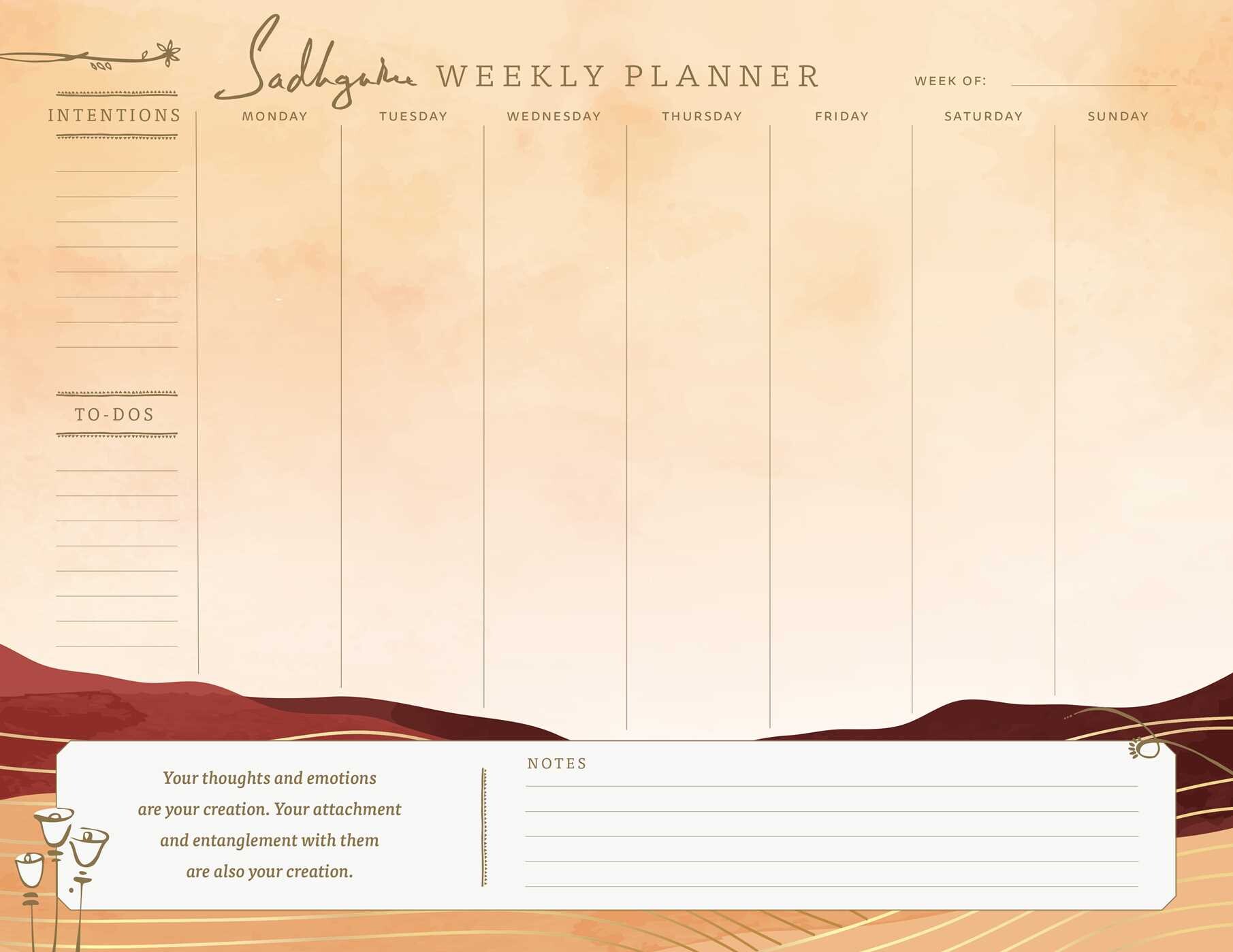 Sadhguru Weekly Planner Notepad - Book Summary & Video | Official ...