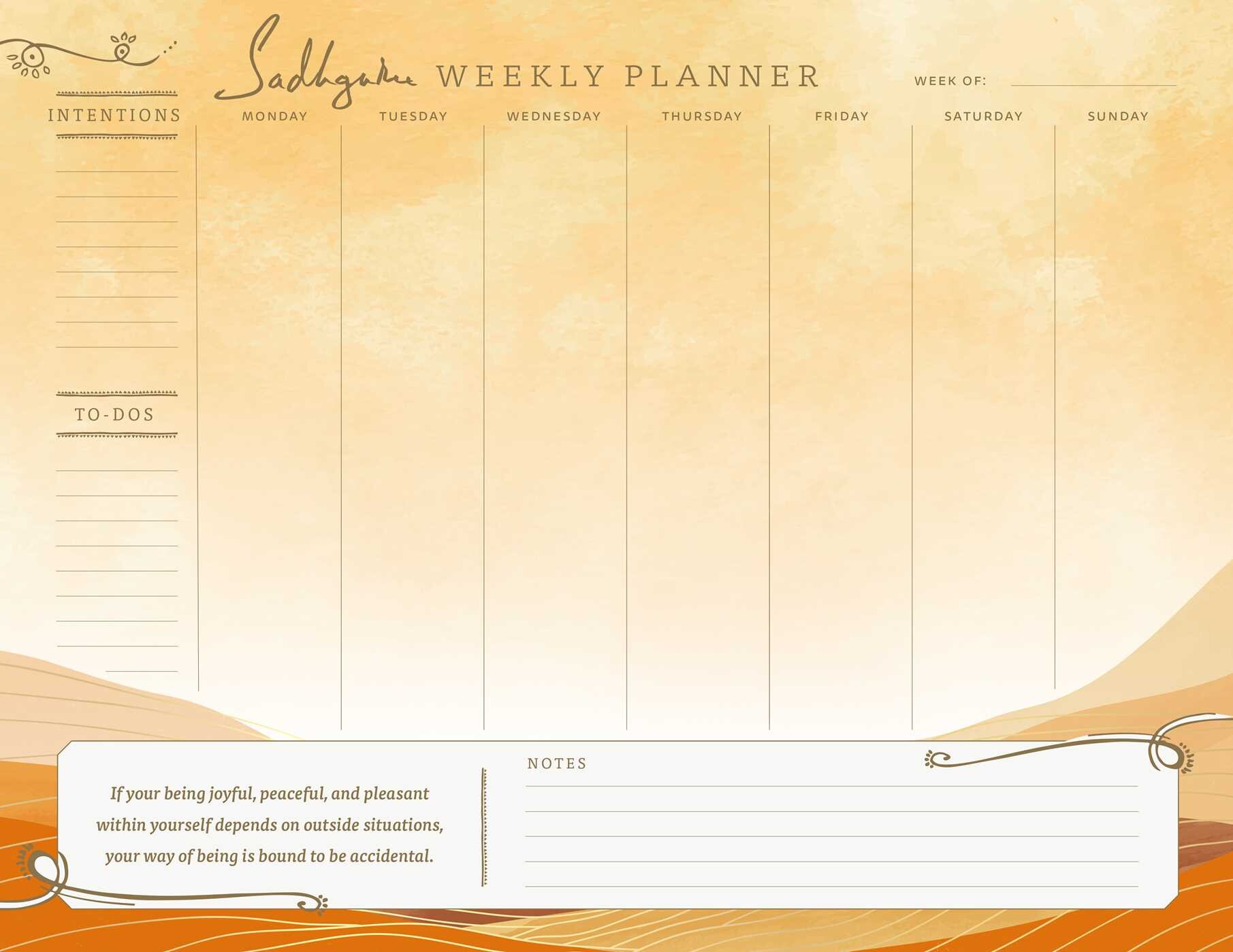 Sadhguru Weekly Planner Notepad - Book Summary & Video | Official ...