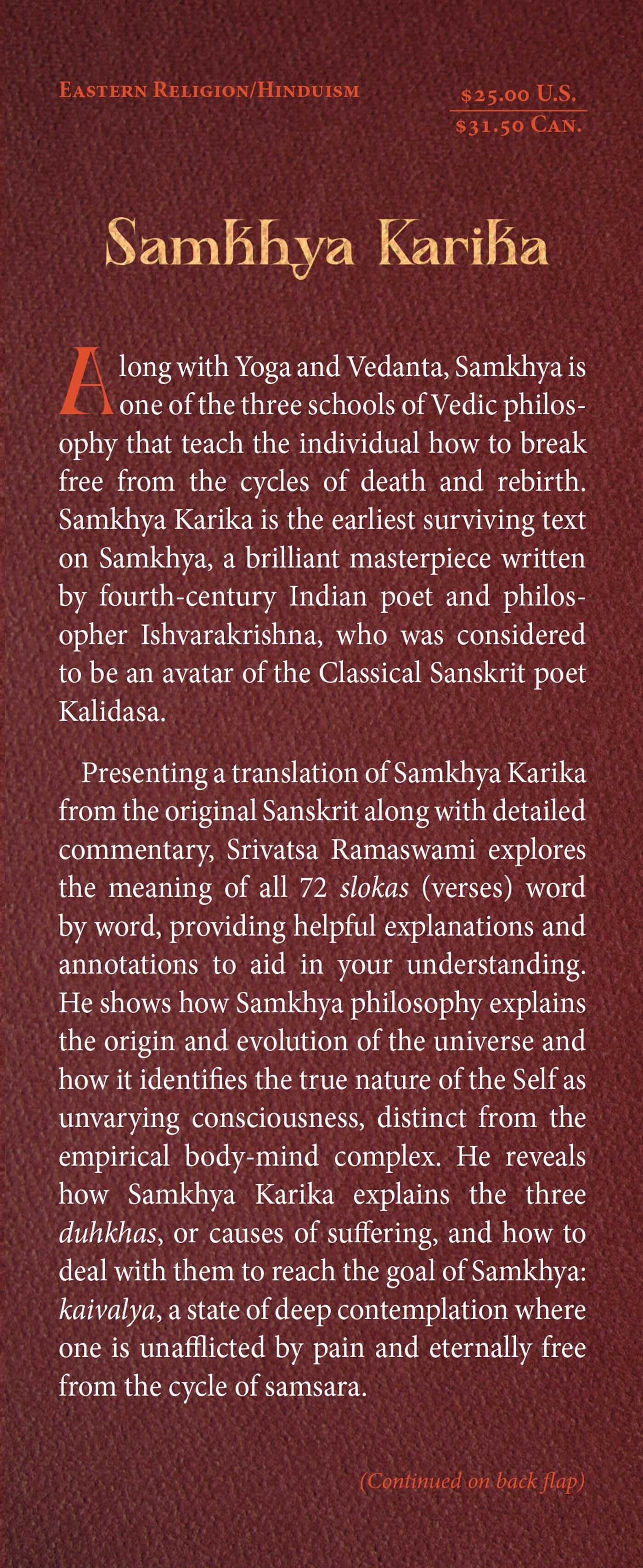 Samkhya Karika | Book by Srivatsa Ramaswami | Official Publisher Page ...