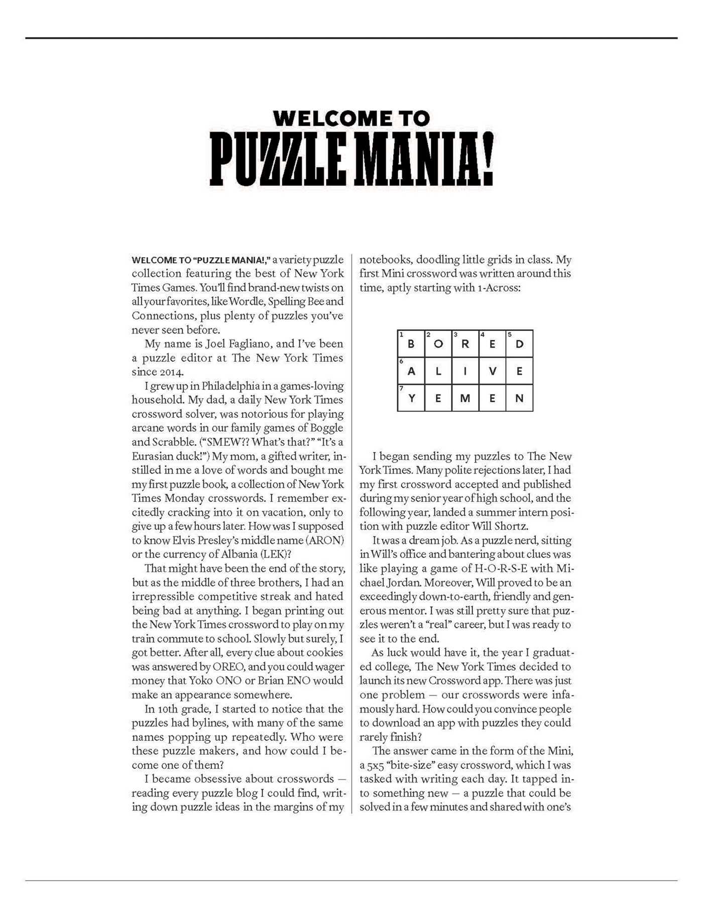 Puzzle Mania! | Book by The New York Times Games, Joel Fagliano ...